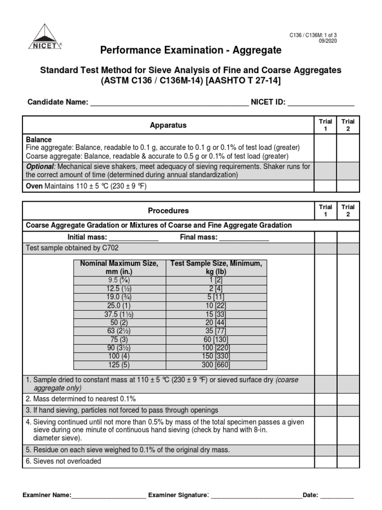 Astm - c136 c136m 14 | Download Free PDF | Physical Sciences | Applied And Interdisciplinary Physics