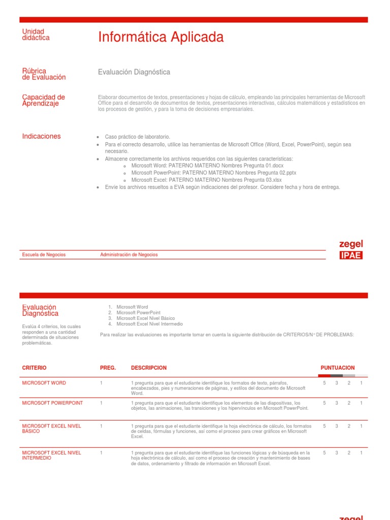Rúbrica Diagnóstica | PDF | Microsoft Excel | Microsoft PowerPoint Rúbrica Diagnóstica | PDF | Microsoft Excel | Microsoft PowerPoint