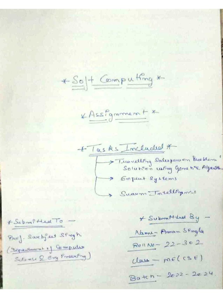 Assignment Soft Computing | PDF