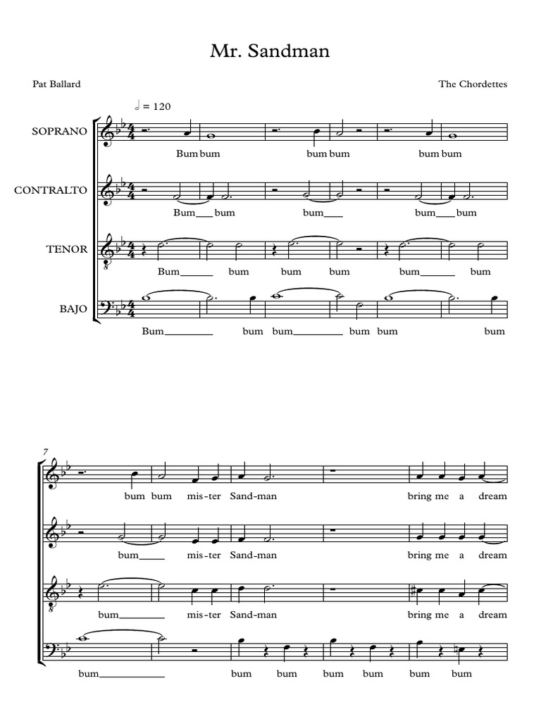 MR Sandman SATB | PDF