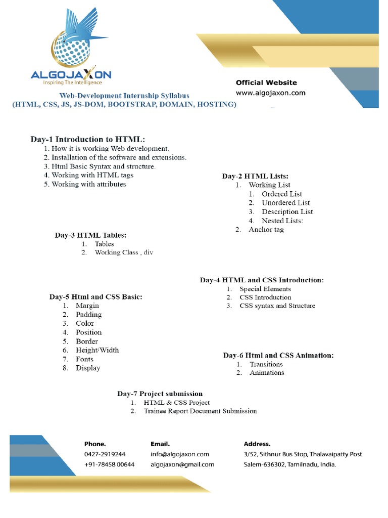 iNTERNSHIP Syllabus For Web | PDF