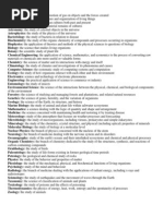 Ology List of Sciences | PDF | Cell Biology | Pathology
