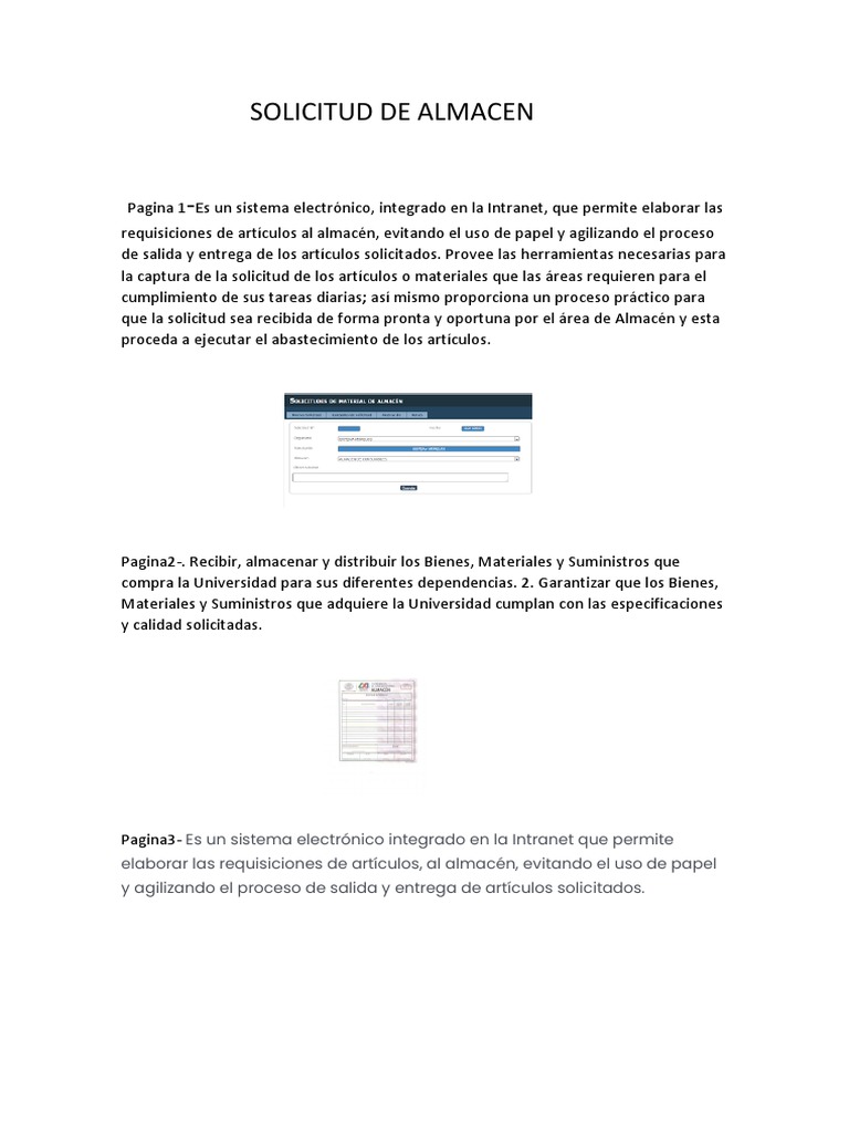 Solicitud de Almacen | PDF
