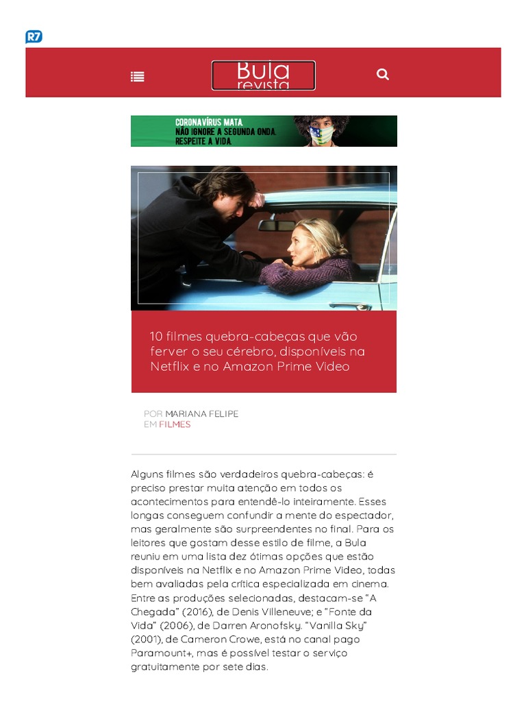 10 Filmes Quebra-Cabeças Que Vão Ferver o Seu Cérebro, Disponíveis Na ...