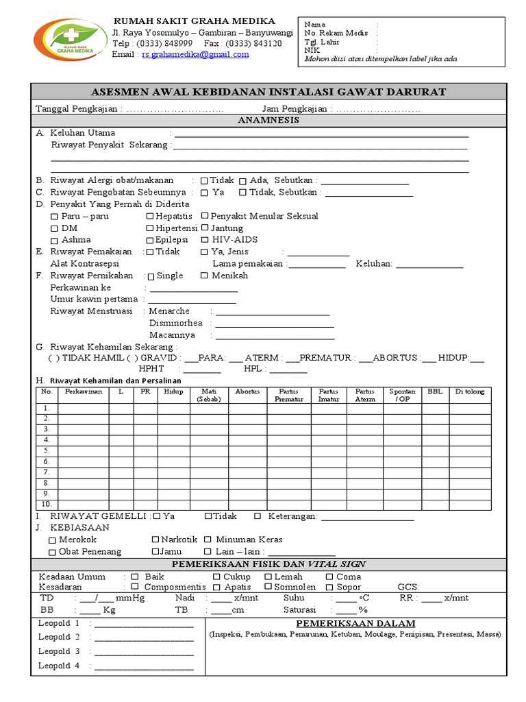 RM 15 Form Kebidanan Igd Fix | PDF