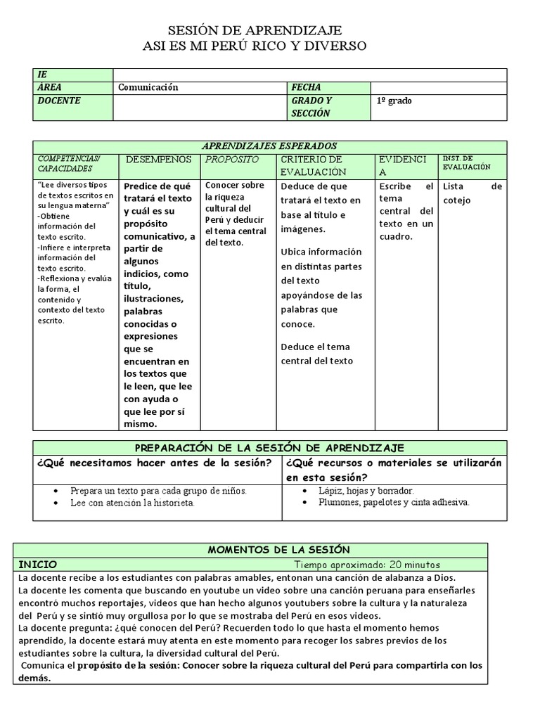 1° Asi Es Mi Perú Rico y Diverso | PDF | Perú