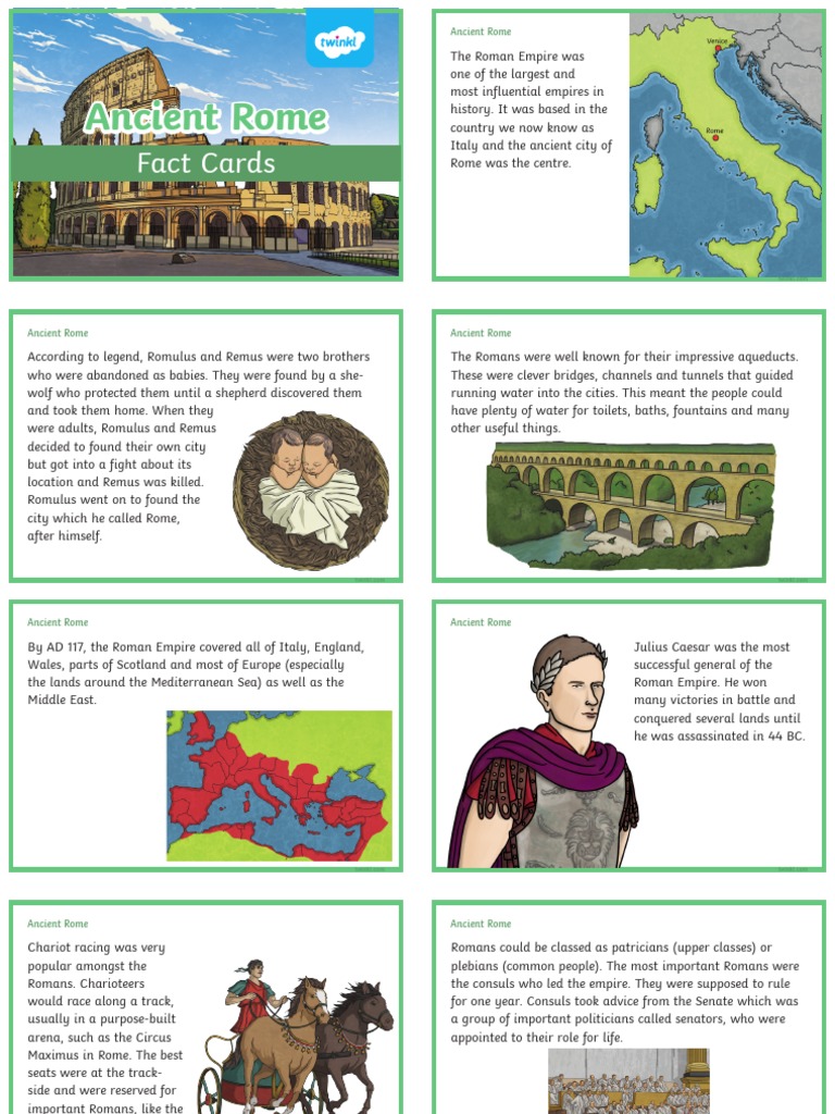 Ancient Rome Fact Cards - Ver - 1 | PDF | Ancient Rome | Roman Empire