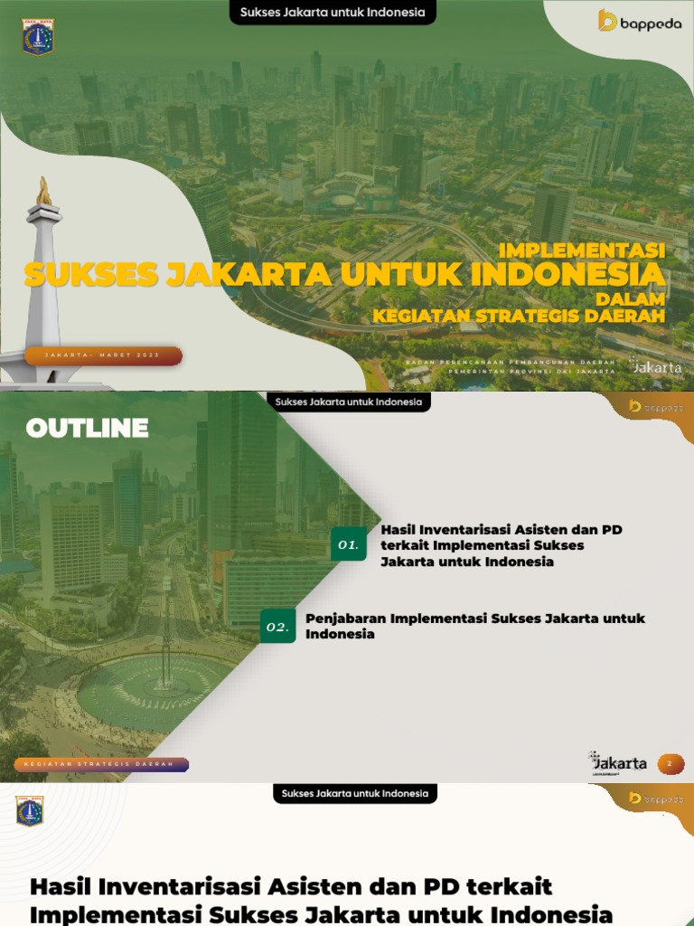 Paparan KSD 2023 - 020323 - Sukses Jakarta Untuk Indonesia - Bahaskaban | PDF