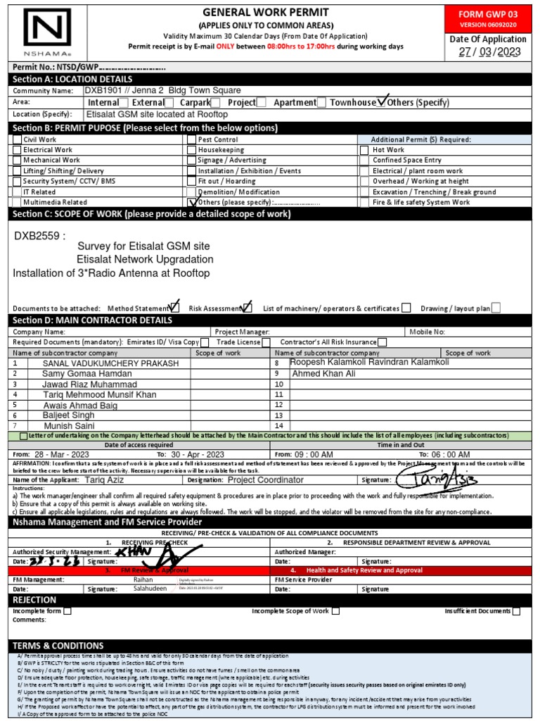 General Work Permit 27032023 | PDF | Regulatory Compliance