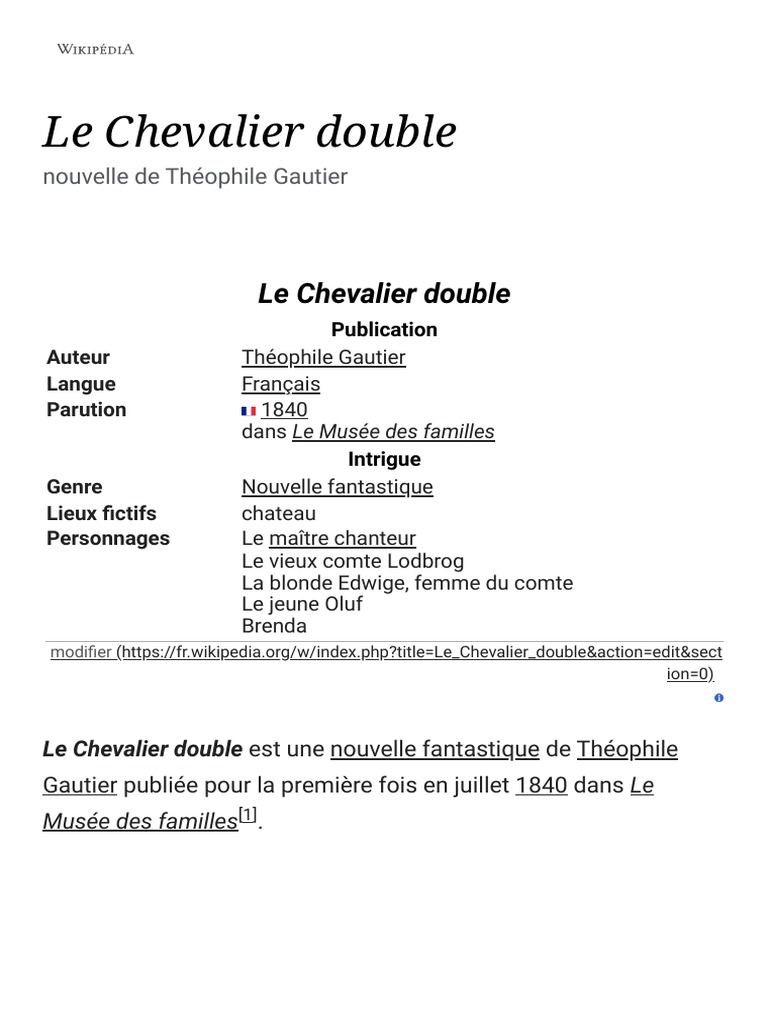 Personnages du Chevalier Double | PDF | Classiques | Fiction générale