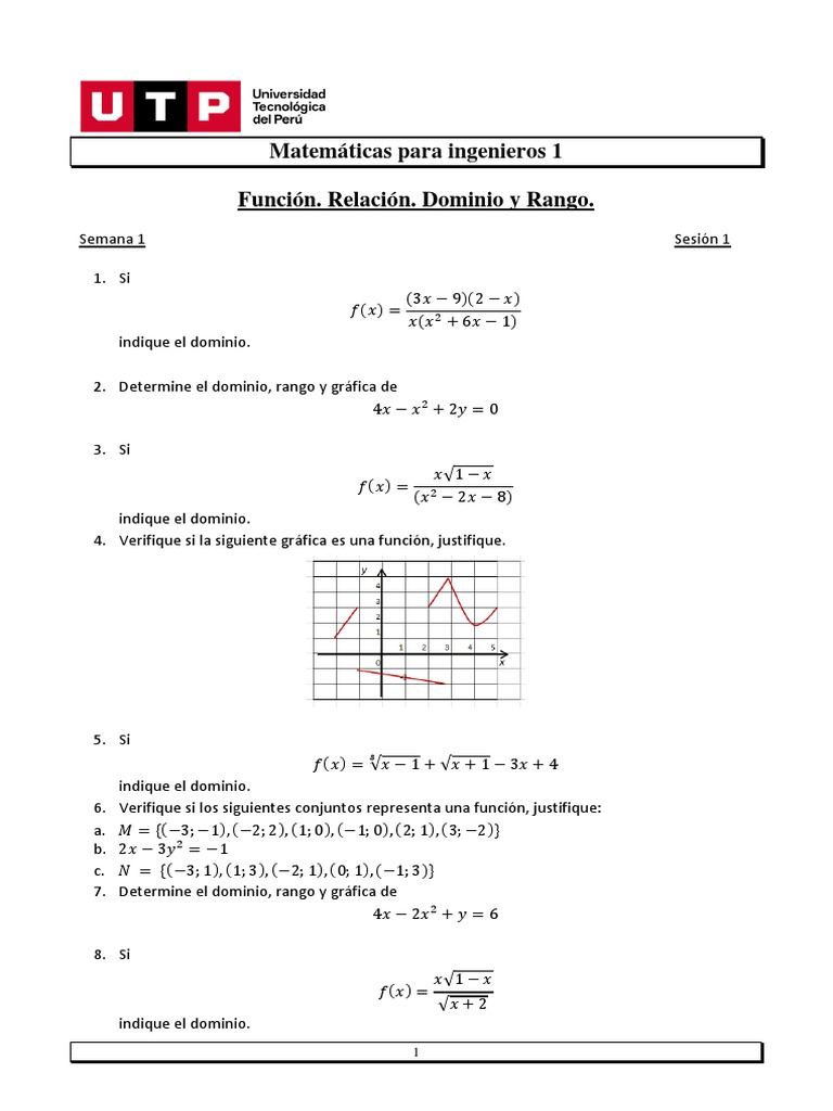 S01.s1 - Ejercicios | PDF | Función (Matemáticas) | Matemáticas