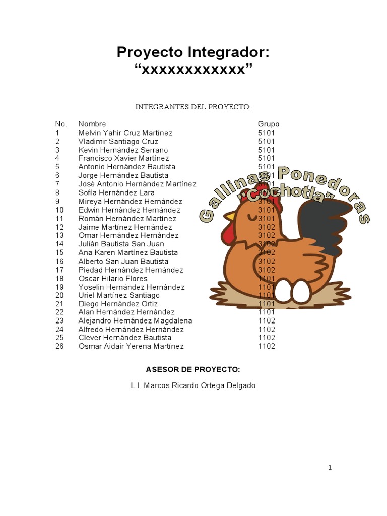 Proyecto Integrador - Gallinas Ponedoras | PDF | Pollo | Aves