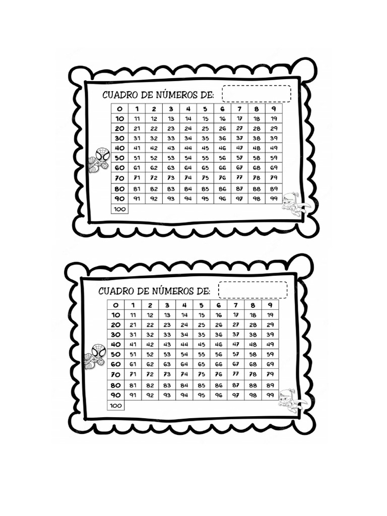 Abc Y Cuadro De Numeros Pdf