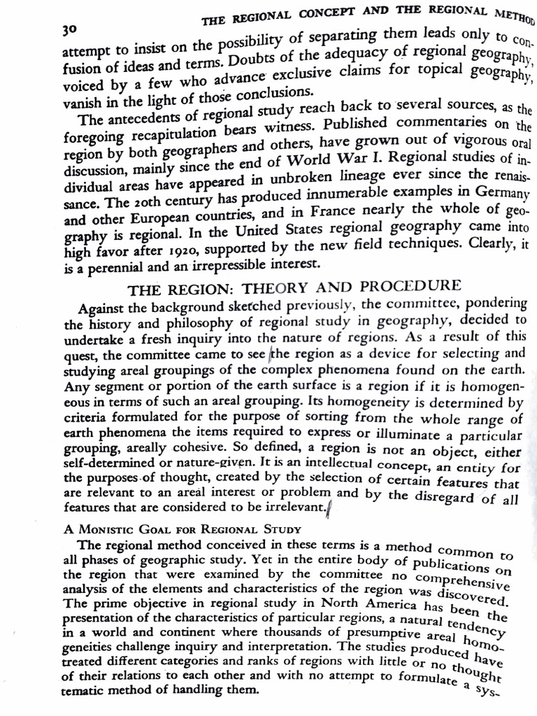 Concept of Region - James and Jones | PDF | Geography | Contour Line