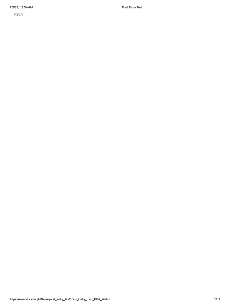 Past Entry Test 2 | PDF