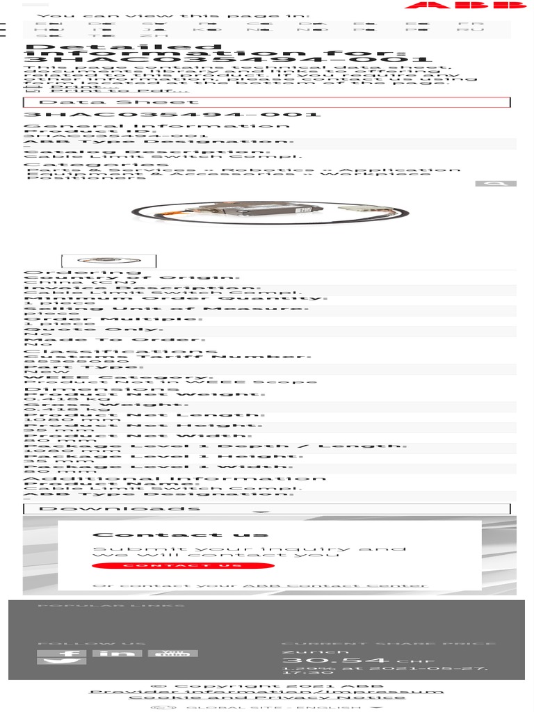 ABB Cable Limit Switch Compl | PDF