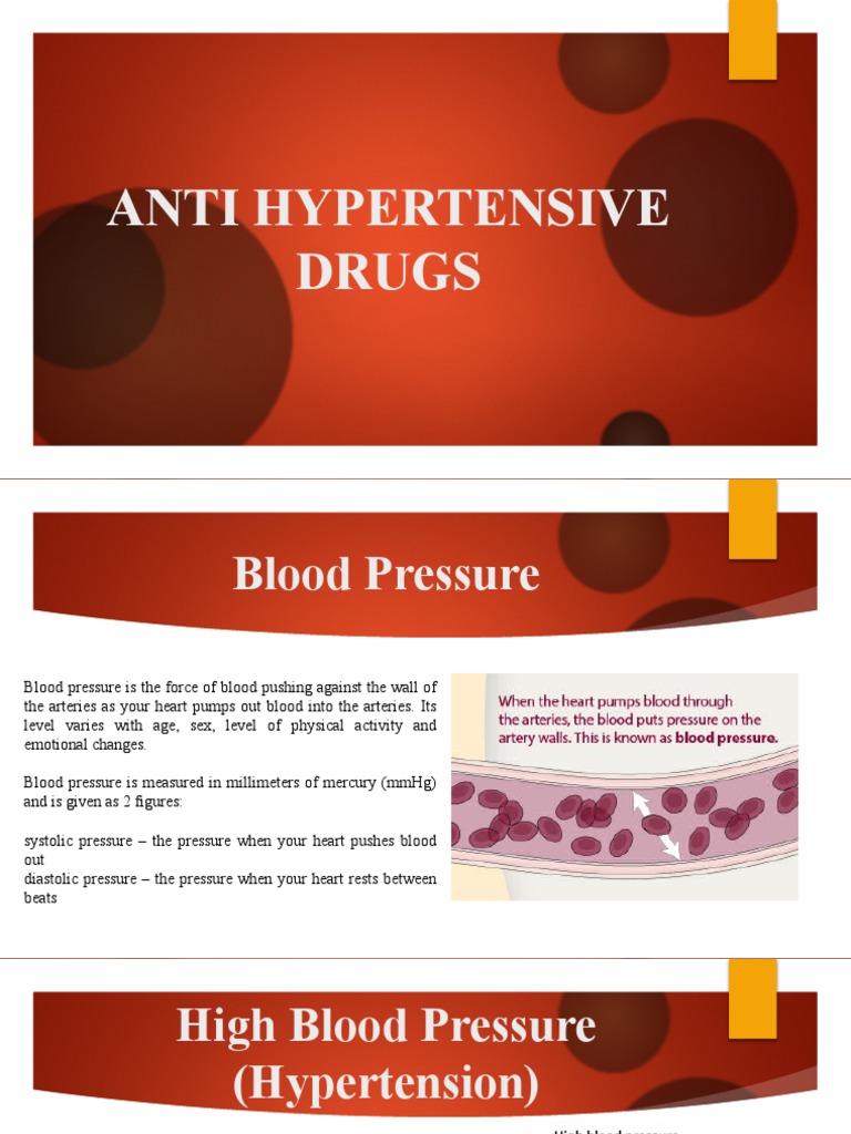 Anti Hypertensive Drugs PDF Blood Pressure Hypertension