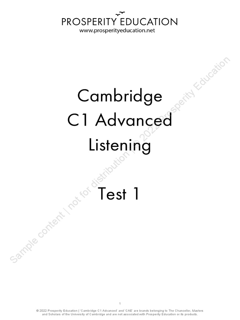 Cambridge C1 Advanced Listening Test 1 | PDF