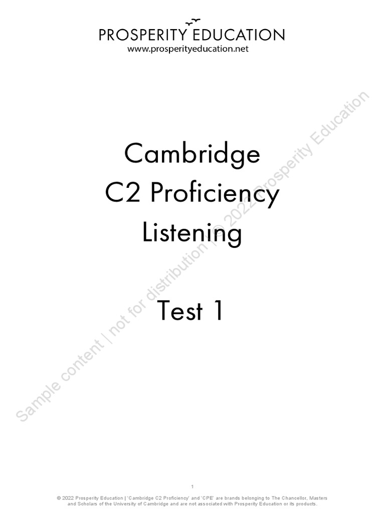 C2 Listening Test 1 - Sample | PDF | Amber