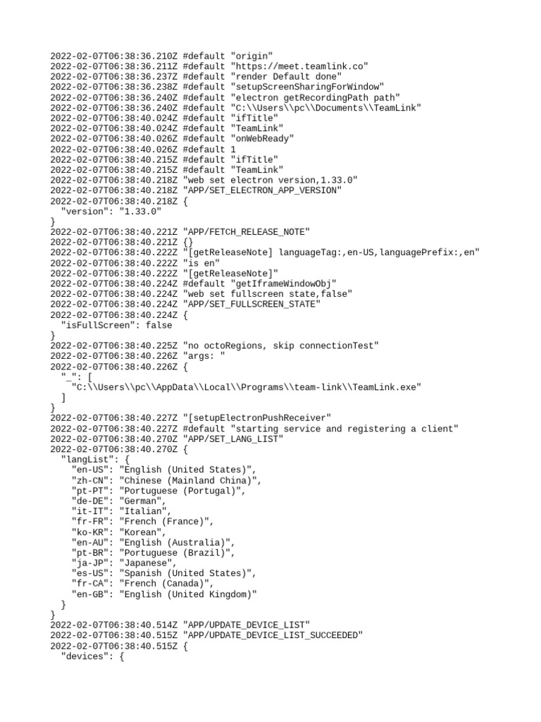 Teamlink Desktop Log#Default2 | PDF | Software Development | System ...