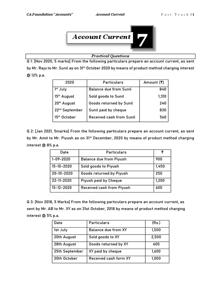 7 Account Current FT | Download Free PDF | Transaction Account | Debits ...