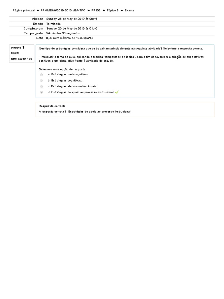 002 Gabarito Exame FP 102 - Aedp | PDF | Comentários | Aprendizado