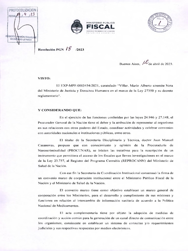 Reprocann MPF Salud PGN 0018 2023 001 | PDF