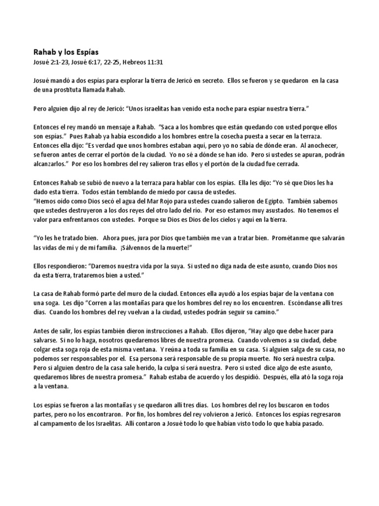 Historia RAHAB Y LOS ESPIAS | PDF | Joshua