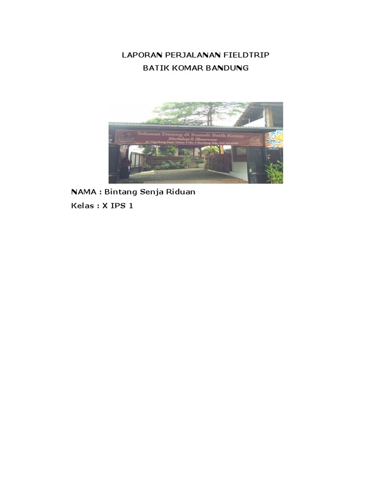Fieldtrip Batik Komar Bandung 2019 | PDF