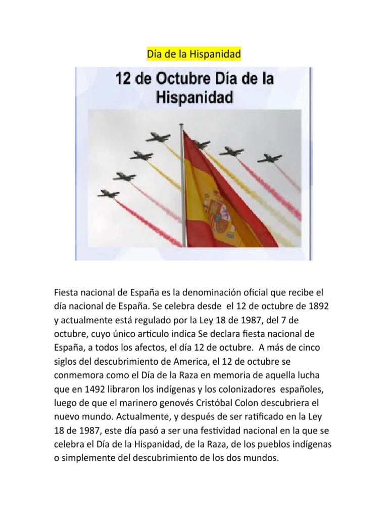 Día de La Hispanidad | PDF
