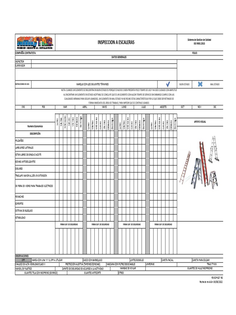 Checklist Escaleras Portatiles | PDF