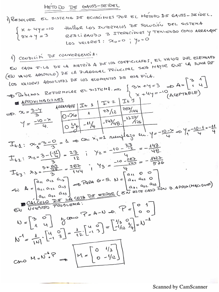 Metodo de Gauss Seidel | PDF Metodo de Gauss Seidel | PDF