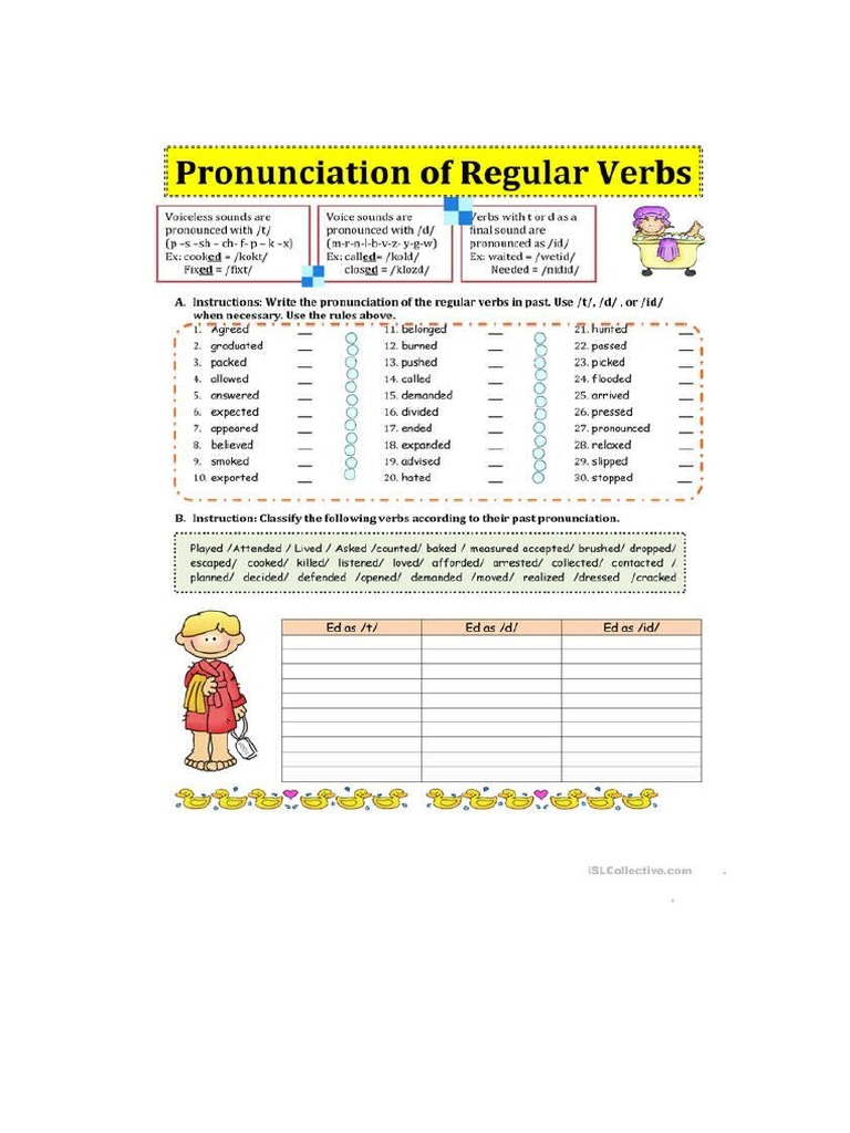 Pronunciation Regular Verbs | PDF