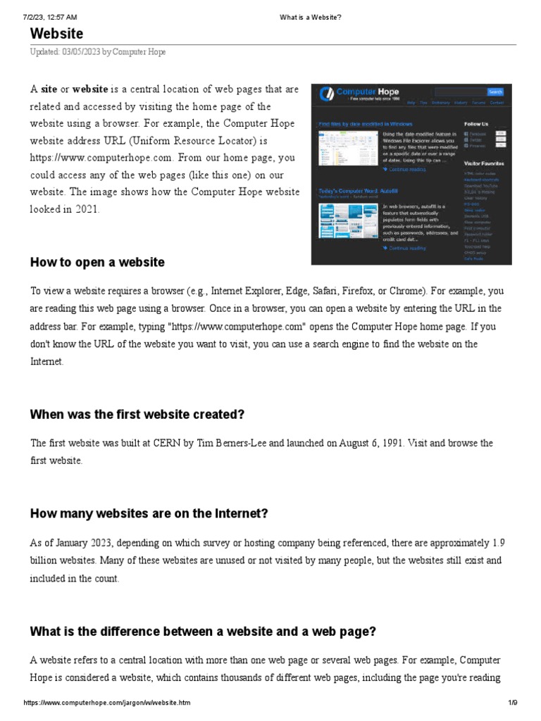 What Is A Website | PDF | Websites | World Wide Web