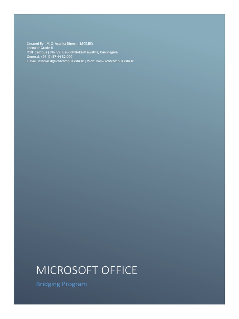 1.microsoft Office | PDF | Microsoft Excel | Microsoft Office