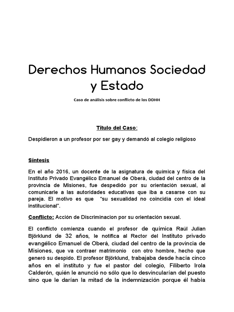 Caso de Análisis de DDHH | PDF | Matrimonio | Discriminación