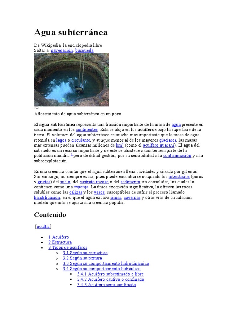 Agua Subterránea | PDF | Agua subterránea | Agua