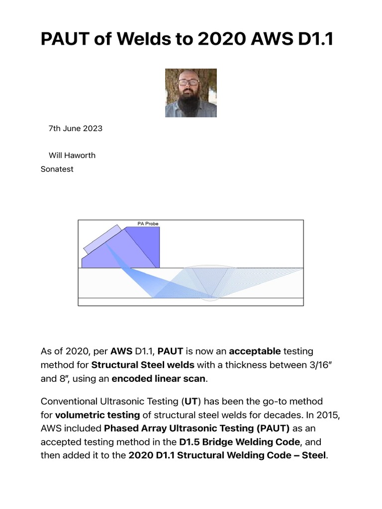 PAUT of Welds To 2020 AWS D1.1 | PDF | Welding | Construction