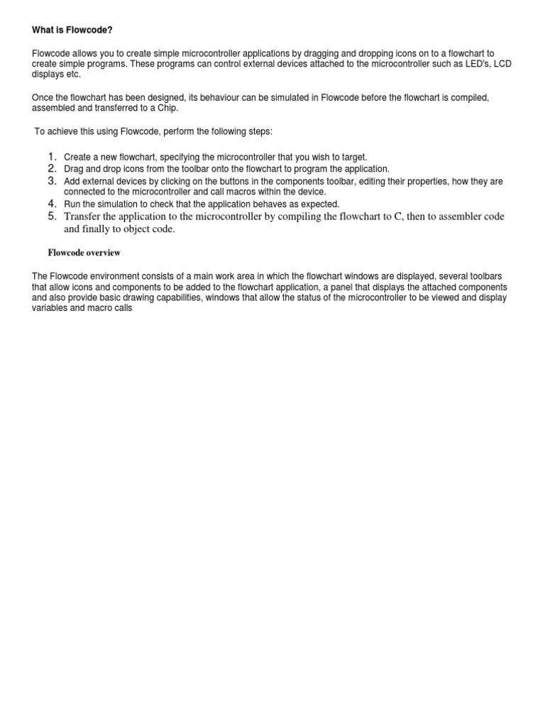 Flowcode V4 2 Tutorial Step By Step Pdf Control Flow Point And Click