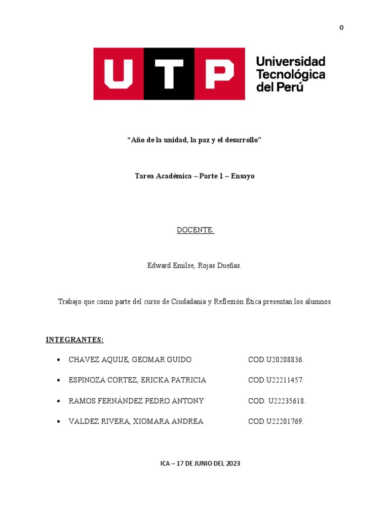 S12.TA2 Parte 1 - Ensayo Academico | PDF | Perú | Estado (política)