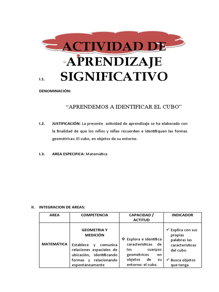 Sesión - El Cubo | PDF | Aprendizaje
