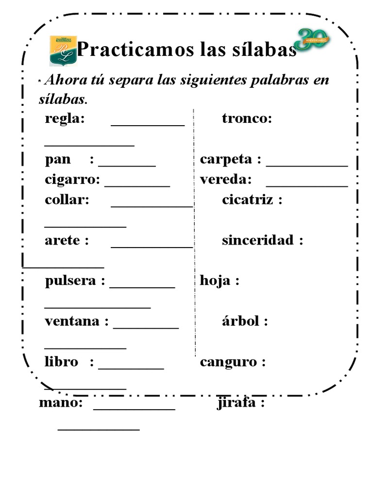 Practicas de Las Sílabas | PDF
