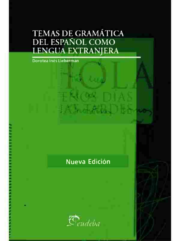 Lieberman - Temas de Gramática Del Español Como Lengua Extranjera | PDF ...