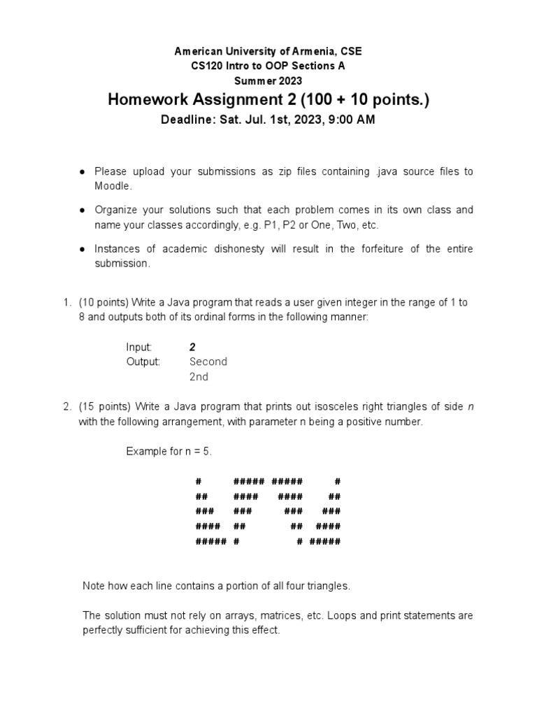 Homework Assignment 2 (100 + 10 Points.) : Deadline: Sat. Jul. 1st, 2023, 9:00 AM | PDF | Matrix ...