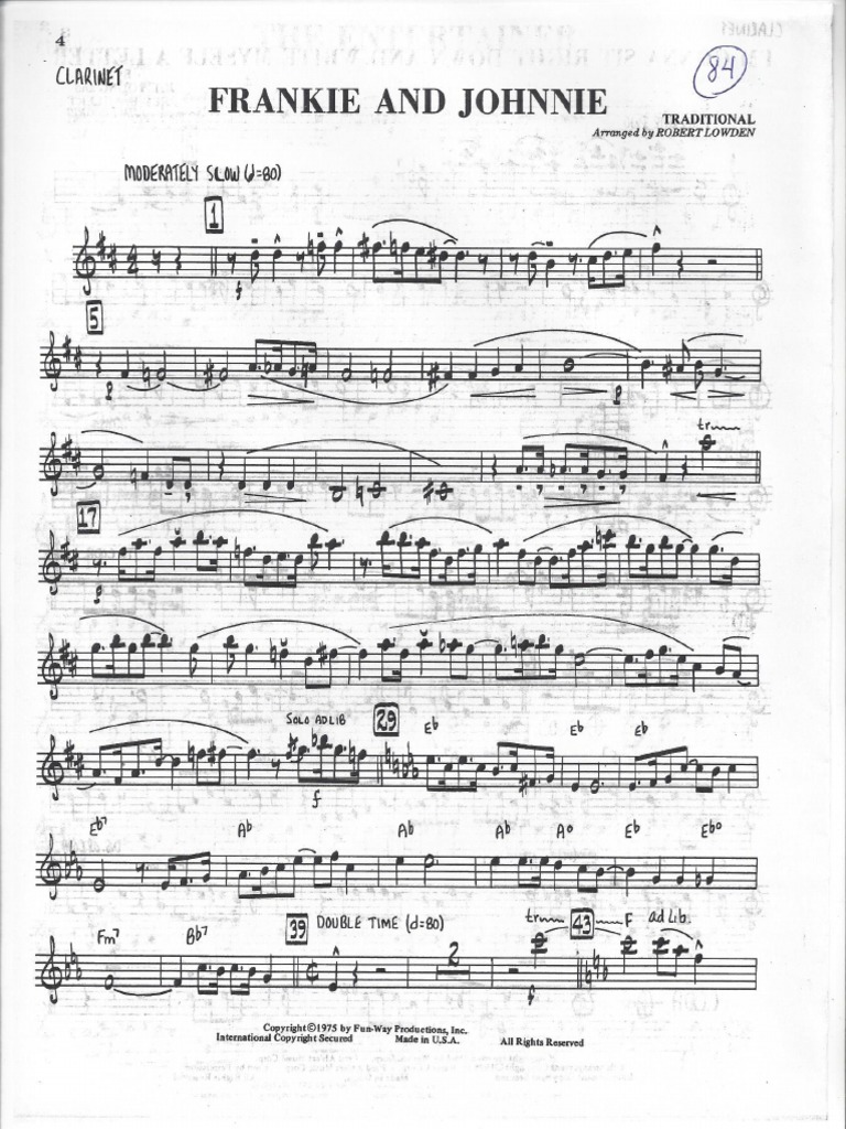 Clarinet - Frankie and Johnnie | PDF