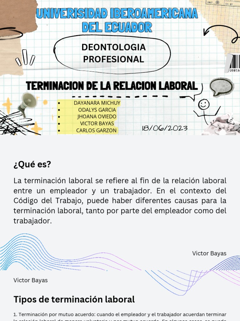 Terminación de La Relación Laboral | PDF | Sindicato | Derecho laboral