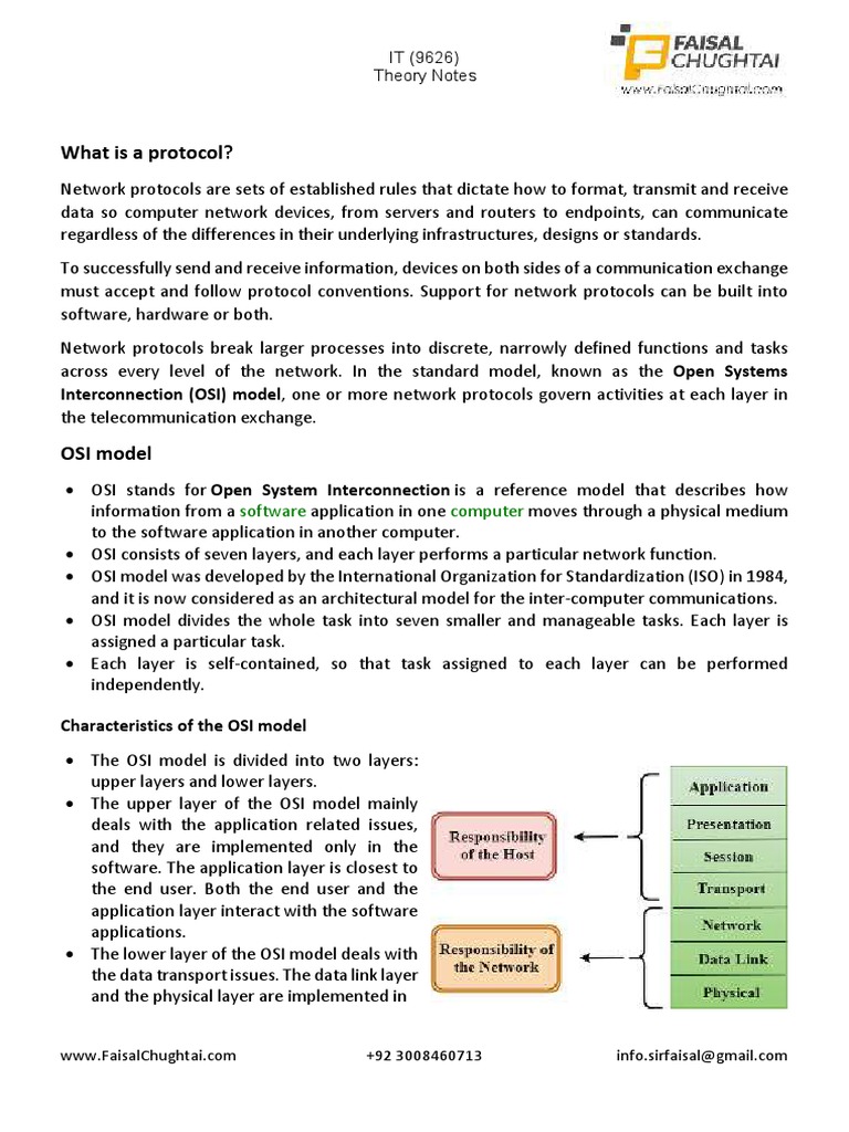Network Protocol and OSI Model | PDF | Osi Model | Computer Network