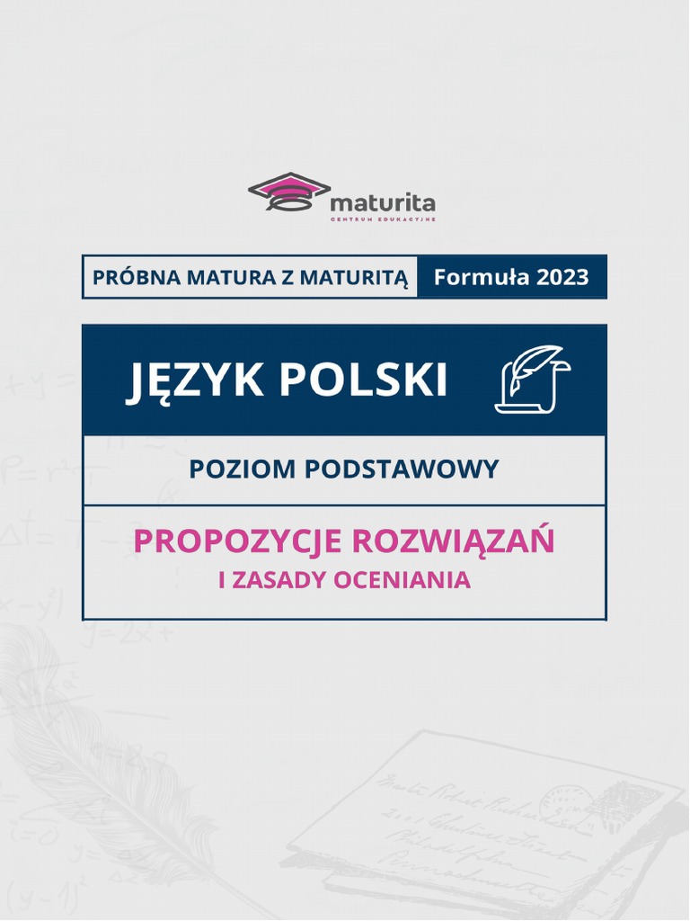 Matura Z Maturita Kwiecien 2023 Jezyk Polski Poziom Podstawowy ODPOWIEDZI ZASADY OCENIANIA | PDF