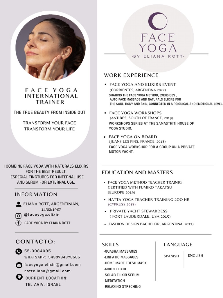 Face Yoga CV 23 | PDF