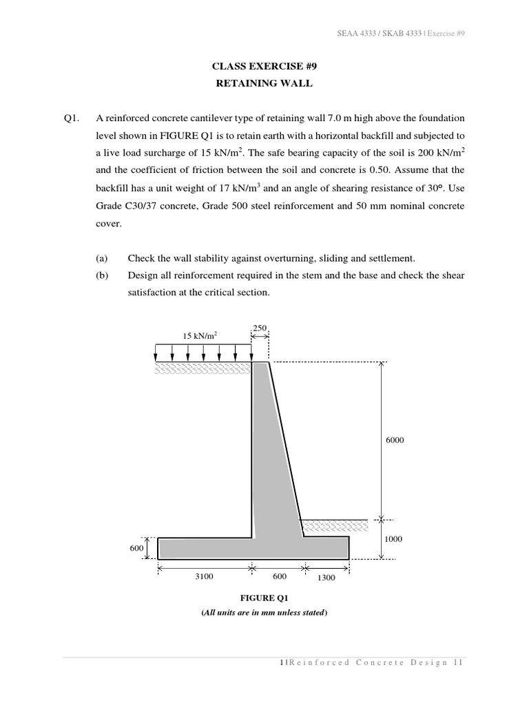 Exercise #9 - Retaining Wall | Download Free PDF | Architectural Design ...